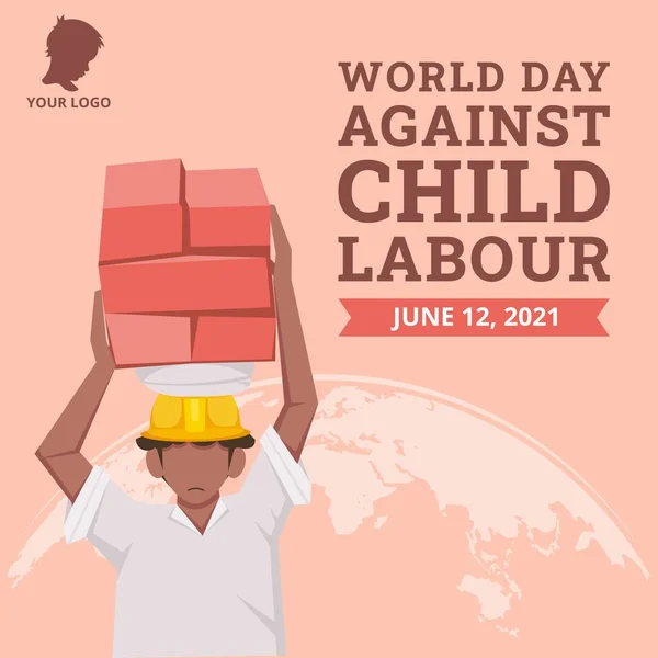 World Day Child Labour Background Children Worker Flat Style Vector ...