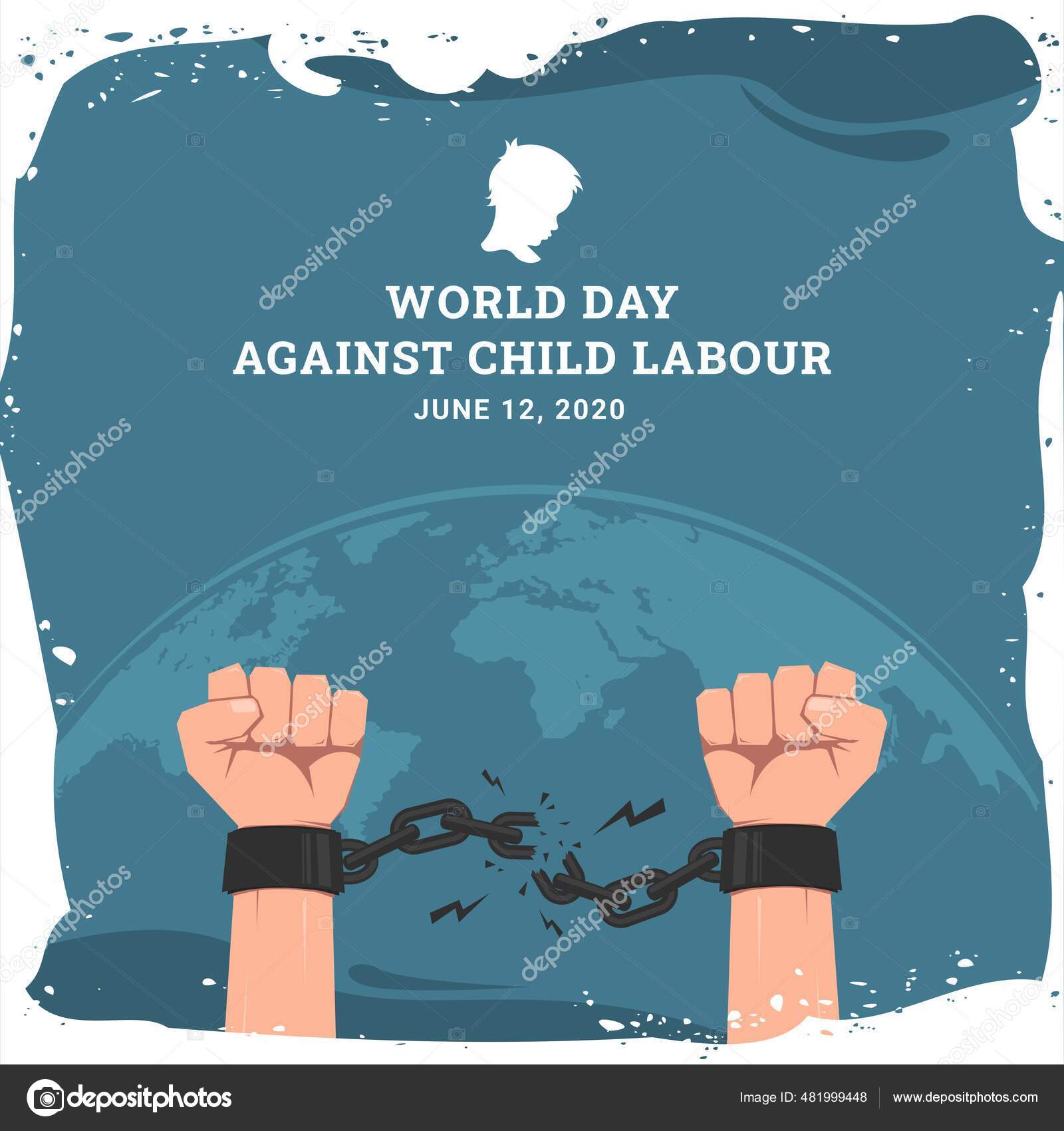 World Day Child Labour Background Children Worker Flat Style Vector ...
