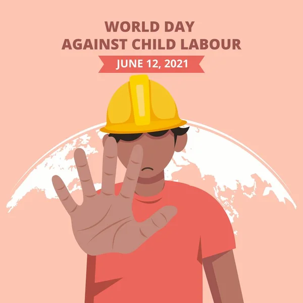 World Day Child Labour Background Children Worker Flat Style Vector ...