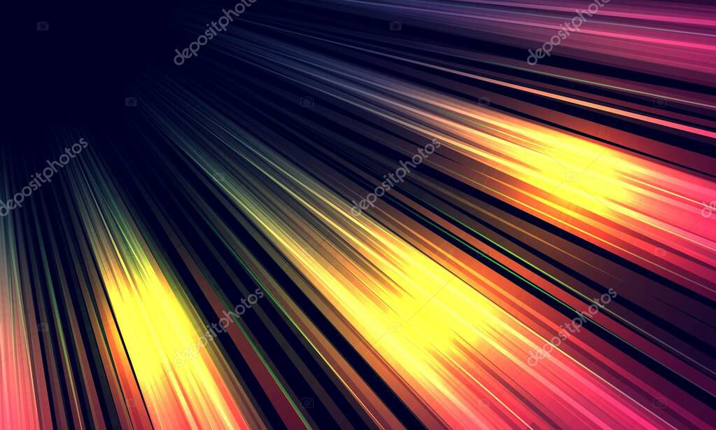 Fondo abstracto de neón con líneas brillantes. Luces boreales. Vía ...