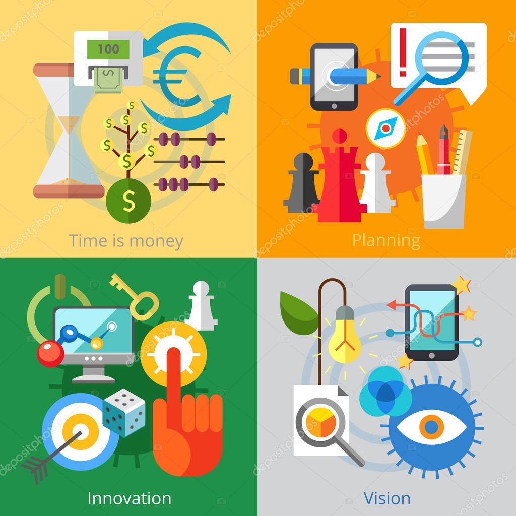 Time, money, planning, innovation, vision Stock Vector by ©RedineVector ...