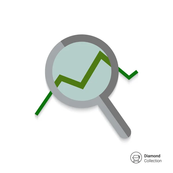 Magnifying glass with graph Stock Vector Image by ©RedineVector #80267252