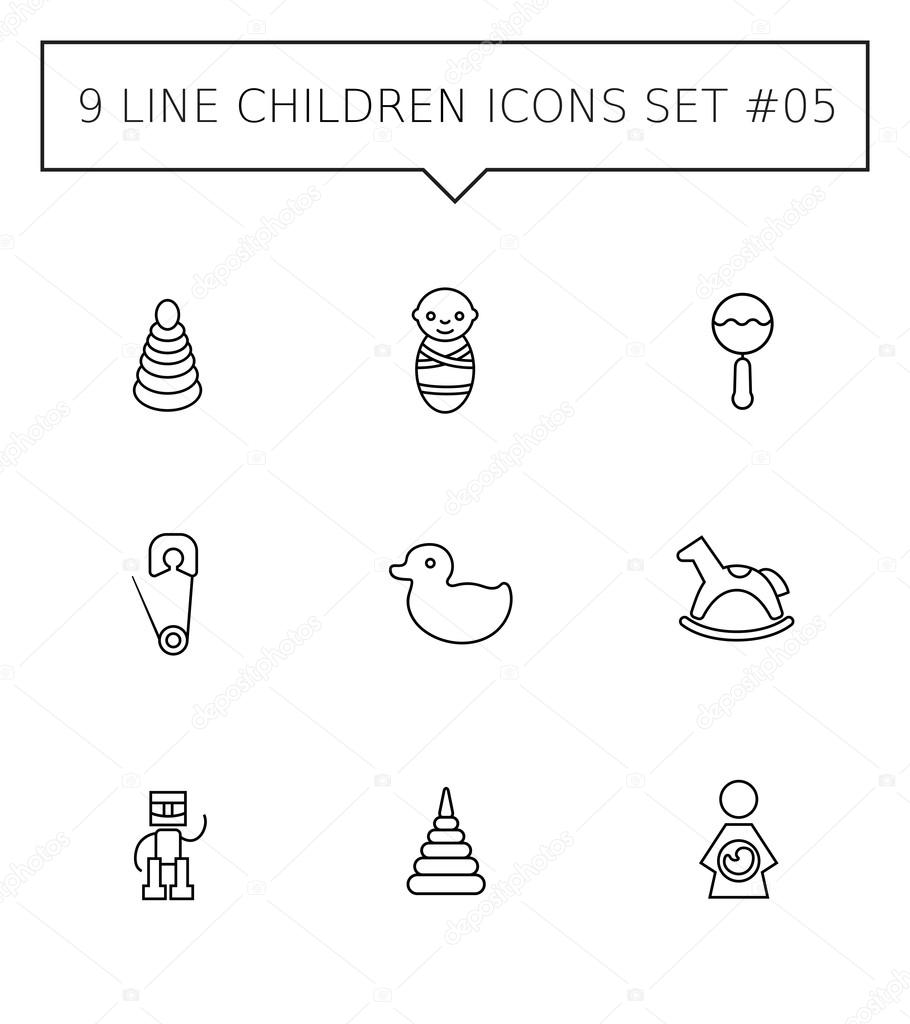 Children icon set 5 Stock Vector Image by ©RedineVector #83864150