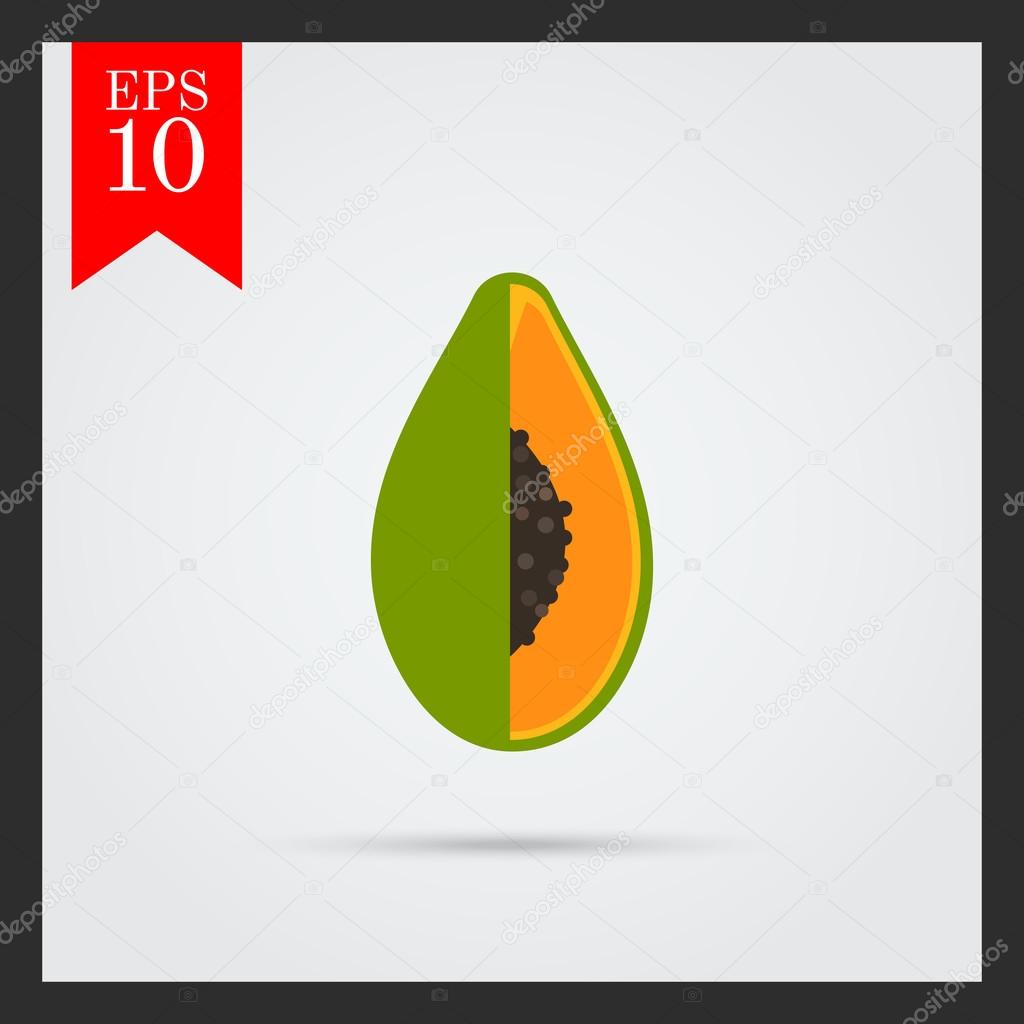 Icono de fruta de papaya Vector de stock por ©RedineVector 89110112