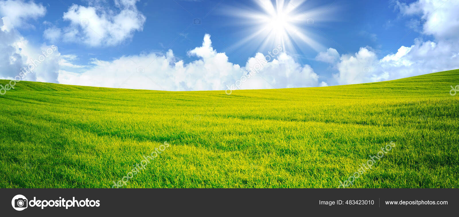 Sky Clouds Sun Grass