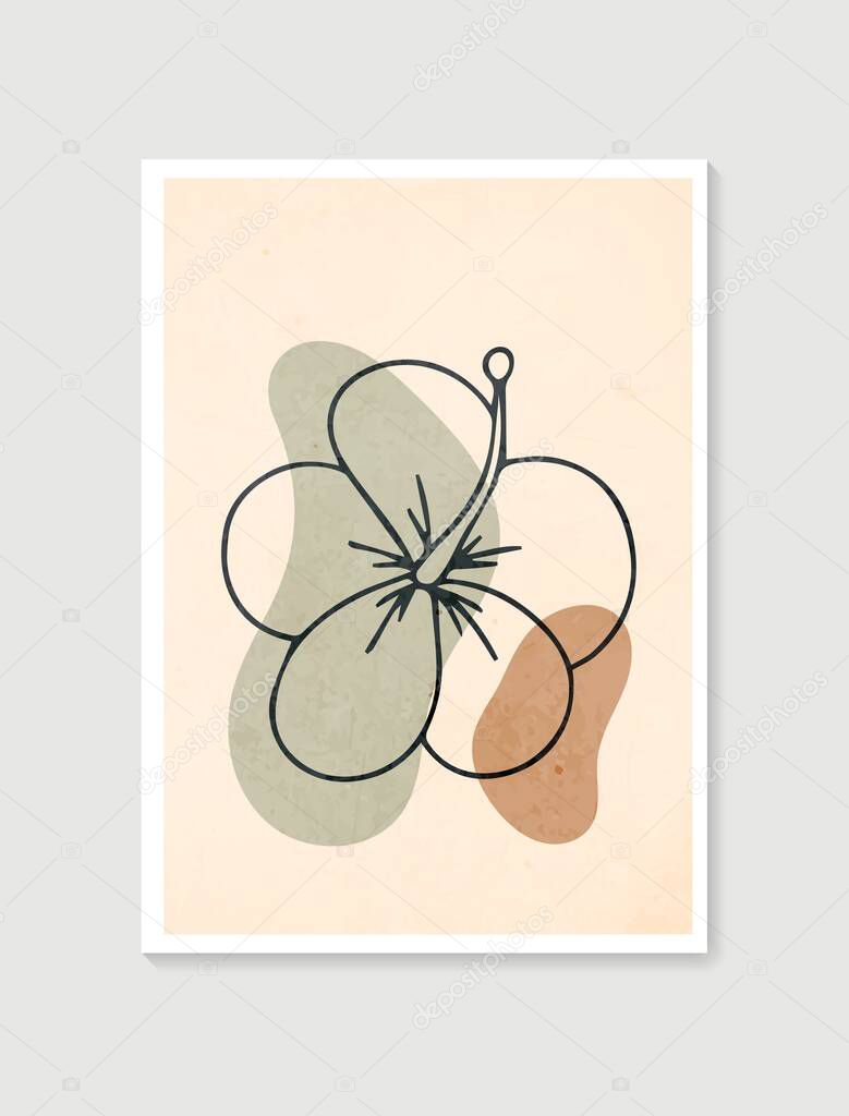 Carteles de arte contempor neo en colores pastel. Vector de arte de pared bot nica. Arte mural m ...