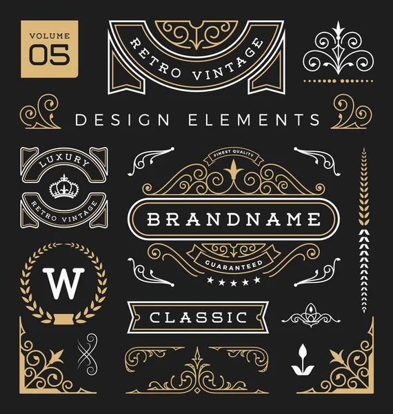 Set of retro vintage graphic design elements — Stock Vector © raftel ... Set of retro vintage graphic design elements — Stock Vector © raftel ...