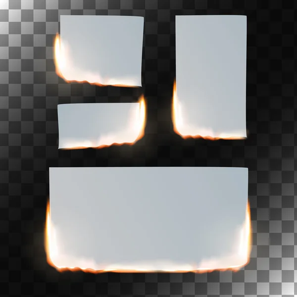 Burning Paper Sheet A4 Edges Close up Isolated on Black Checkered ...