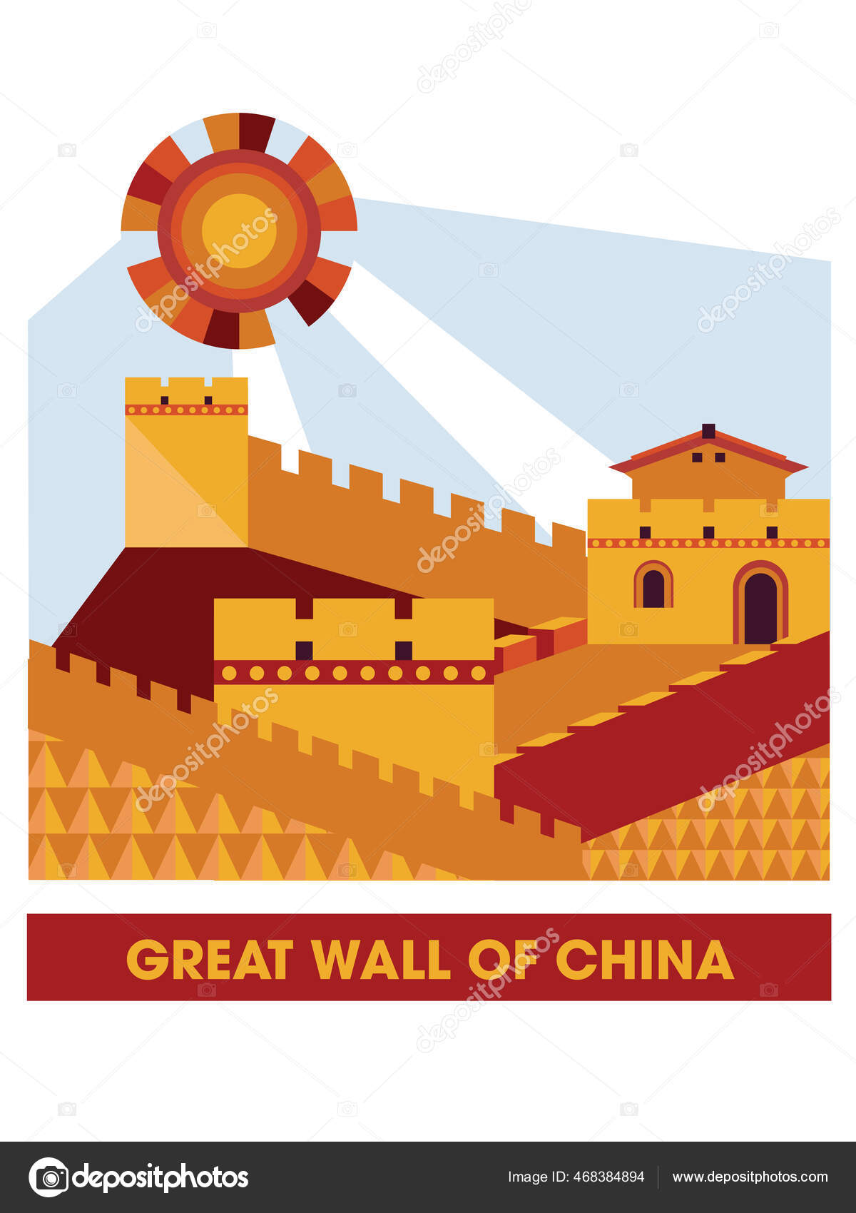 Great Wall China Sun Stock Vector Image by ©hoangthuymy2412@gmail.com ...