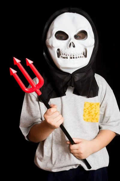 A Man Wearing Skull Mask with Trident - Stock Image - Everypixel