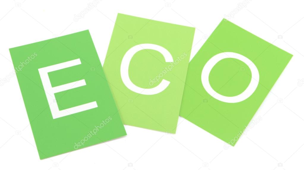 Paper sheets form eco word — Stock Photo © hidesy #76003647