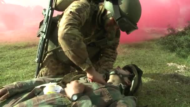 Soldier Medicated Serious Chest Wound — Stock Video © UsulMoadib #464069524