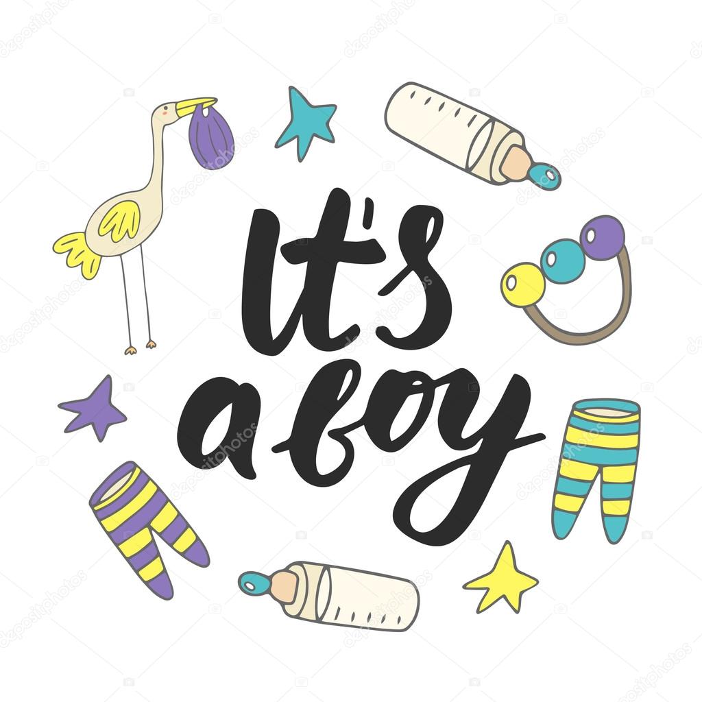 Cute hand drawn doodle baby shower card Stock Vector Image by ...