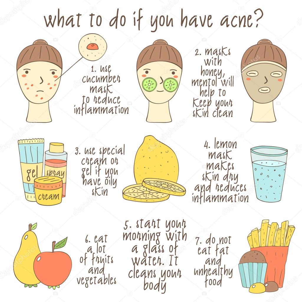 Infographic about what to do if you have acne. — Stock Vector ...