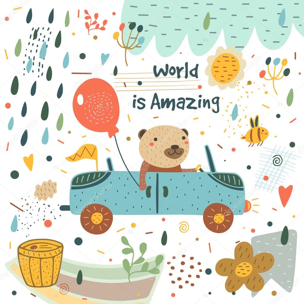 Cute hand drawn card Stock Vector Image by ©NadineVeresk #123912786