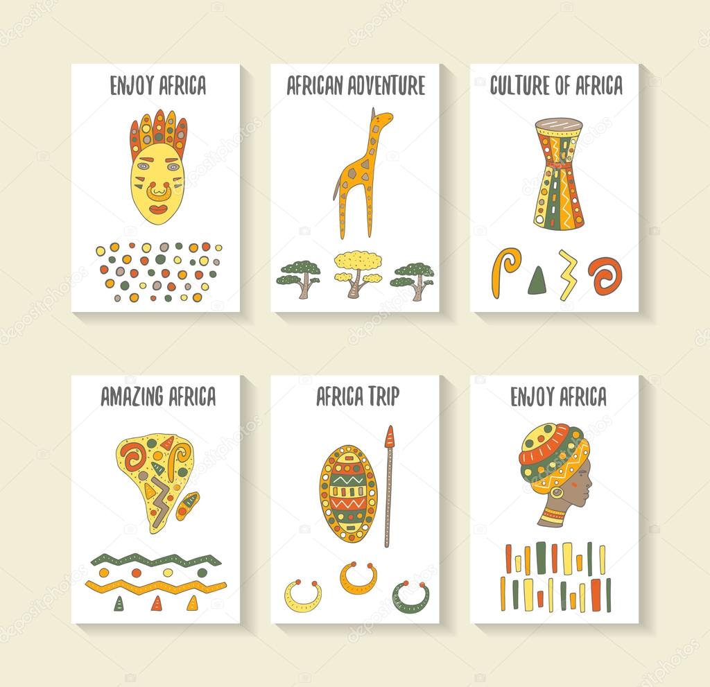 Cute hand drawn africa theme cards Stock Vector Image by ©NadineVeresk ...