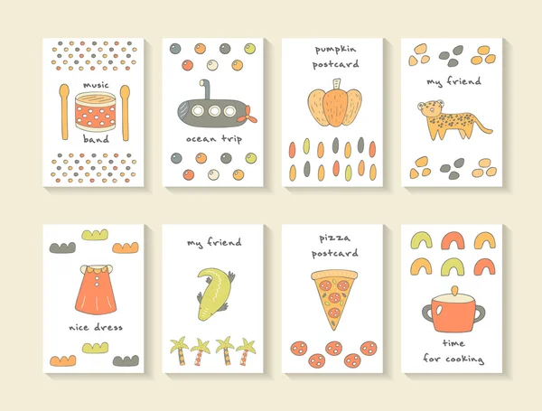 Cute hand drawn doodle cards Stock Vector Image by ©NadineVeresk #96819966