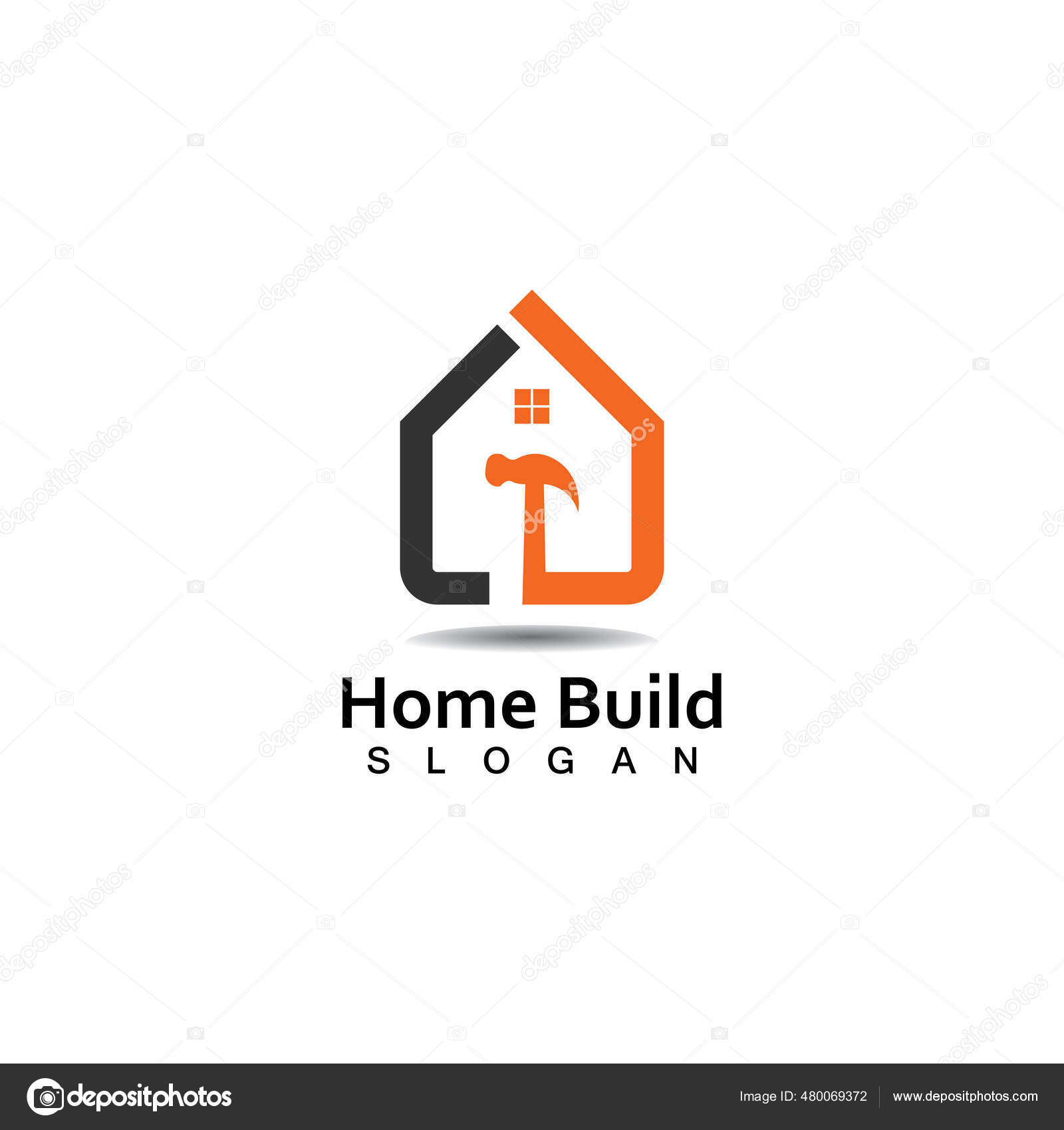 Creative Home Construction Logo Hammer Symbol Stock Vector by ...