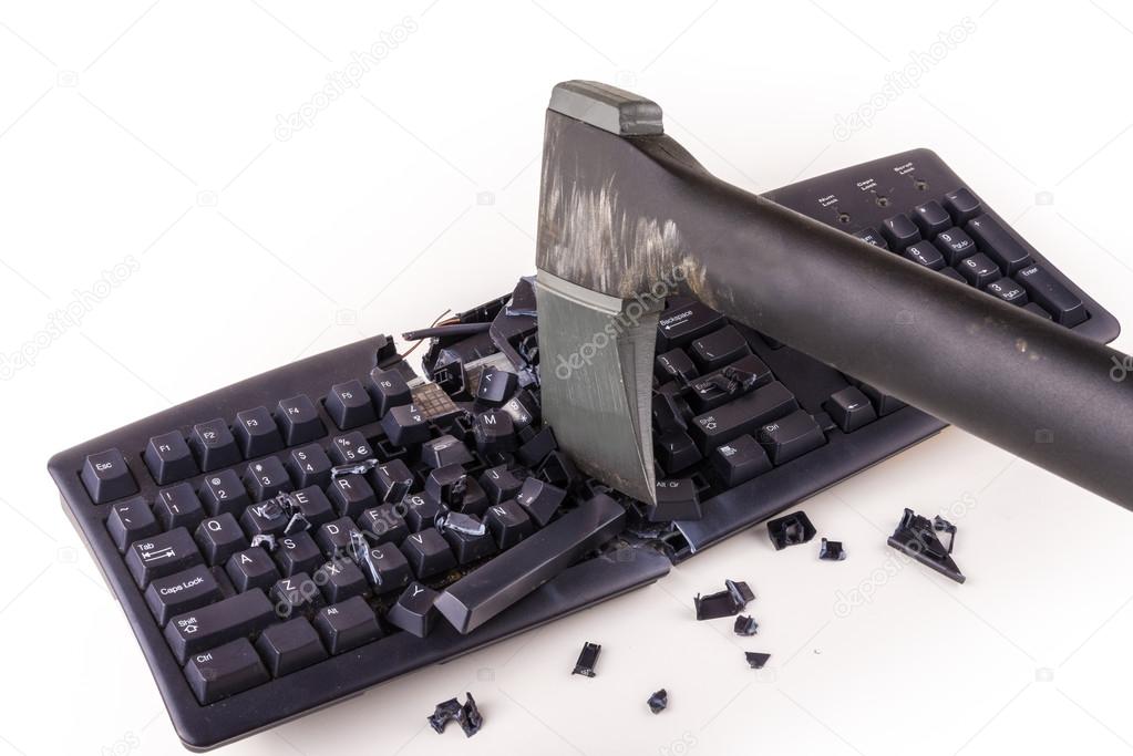 Smashed computer keyboard — Stock Photo © a_oldman #94561288