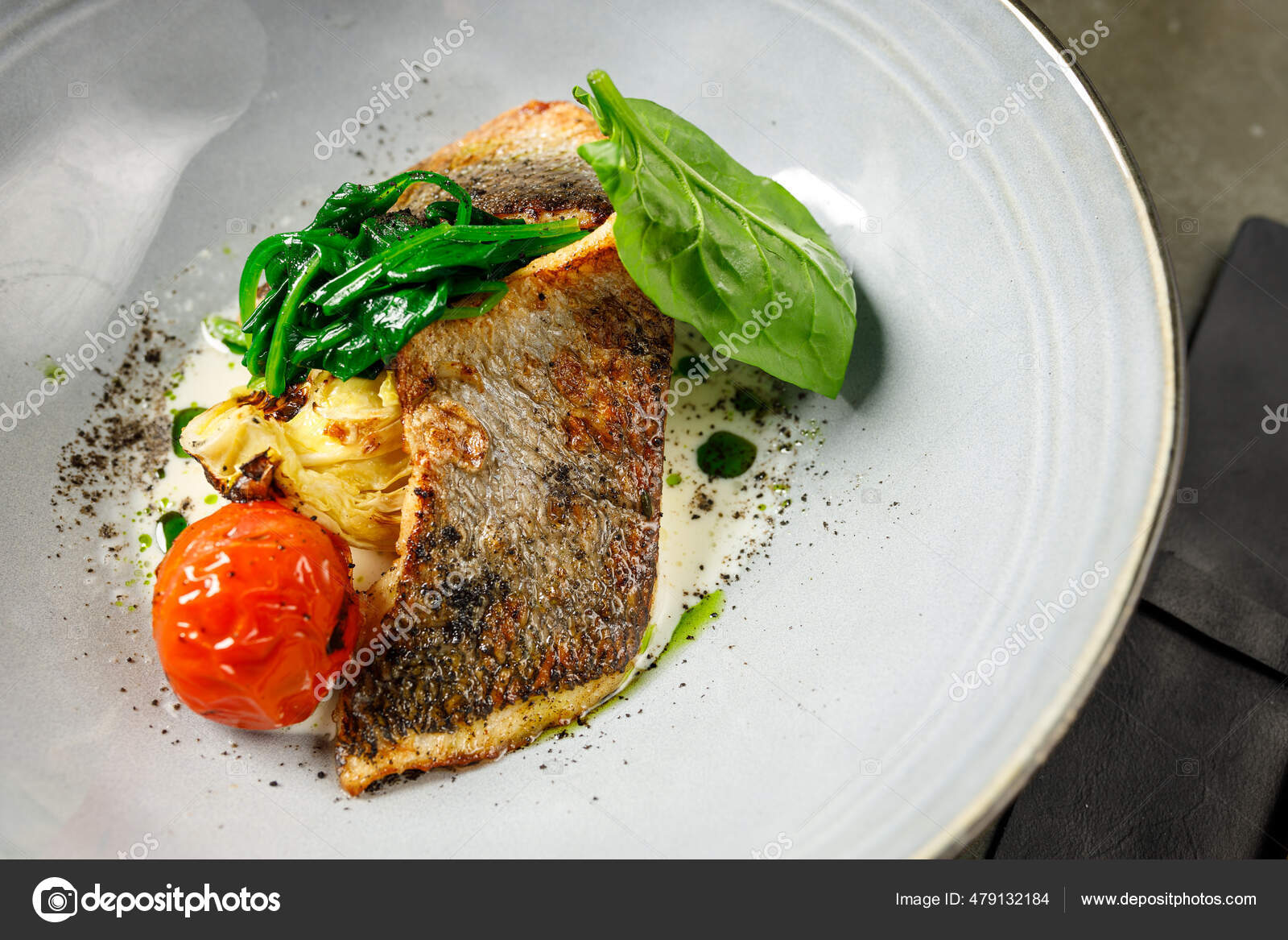 Dorada Fillet Baked Young Cabbage Milk Sauce — Stock Photo © toxicoz ...