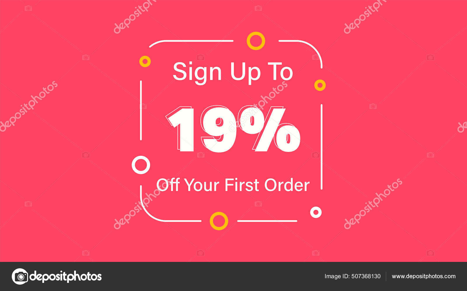 Sign Your First Order Promotion Poster Pink Background Stock Vector ...