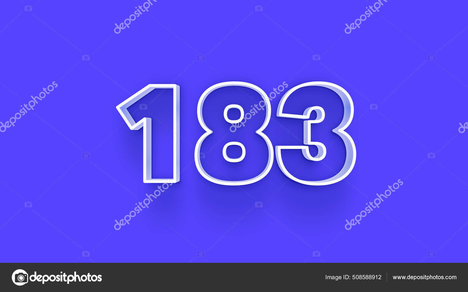 Illustration 183 Number Blue Background — Stock Photo © ShanShop #508588912