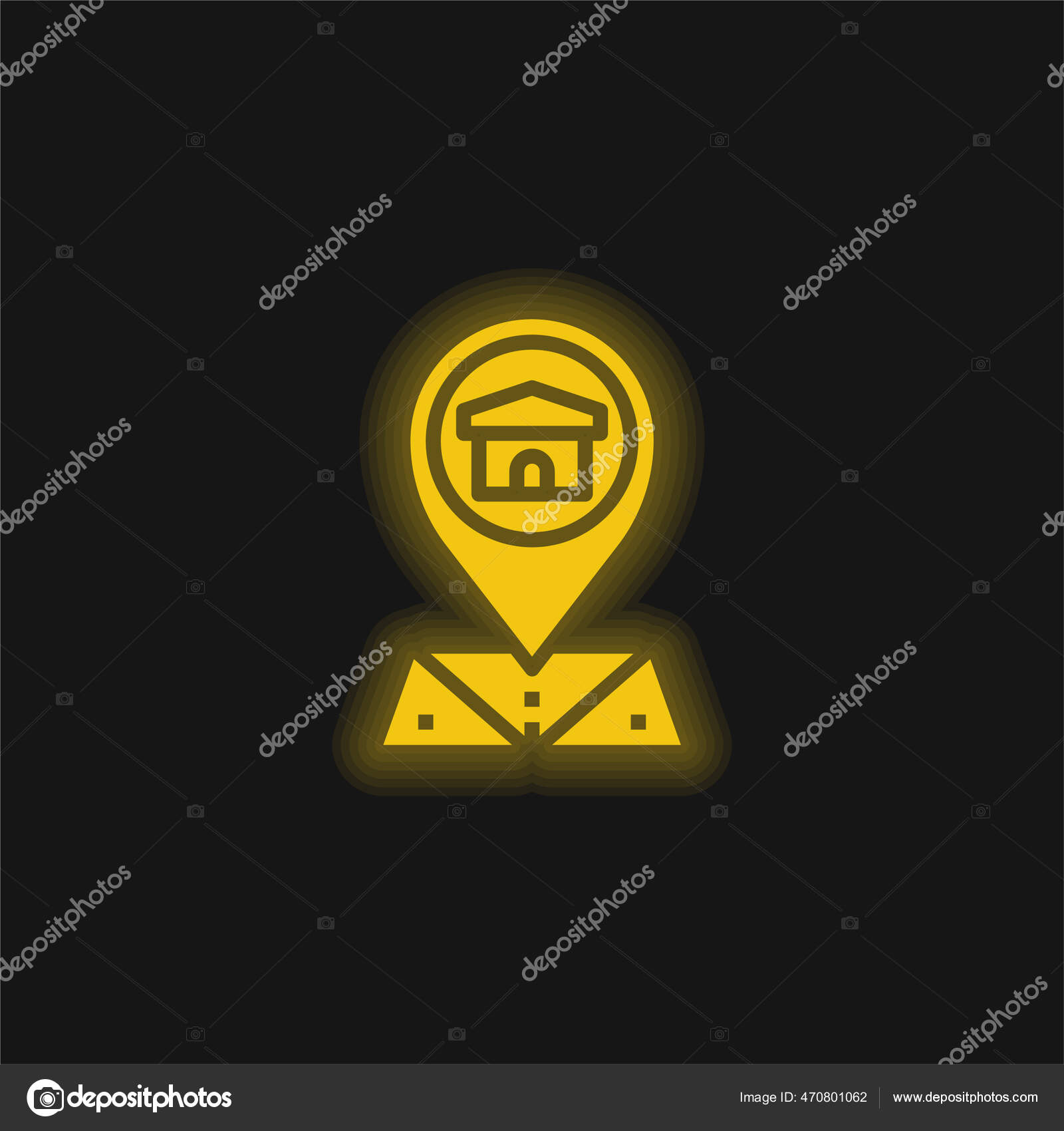 Address Yellow Glowing Neon Icon Stock Vector Image by ©Infolight ...