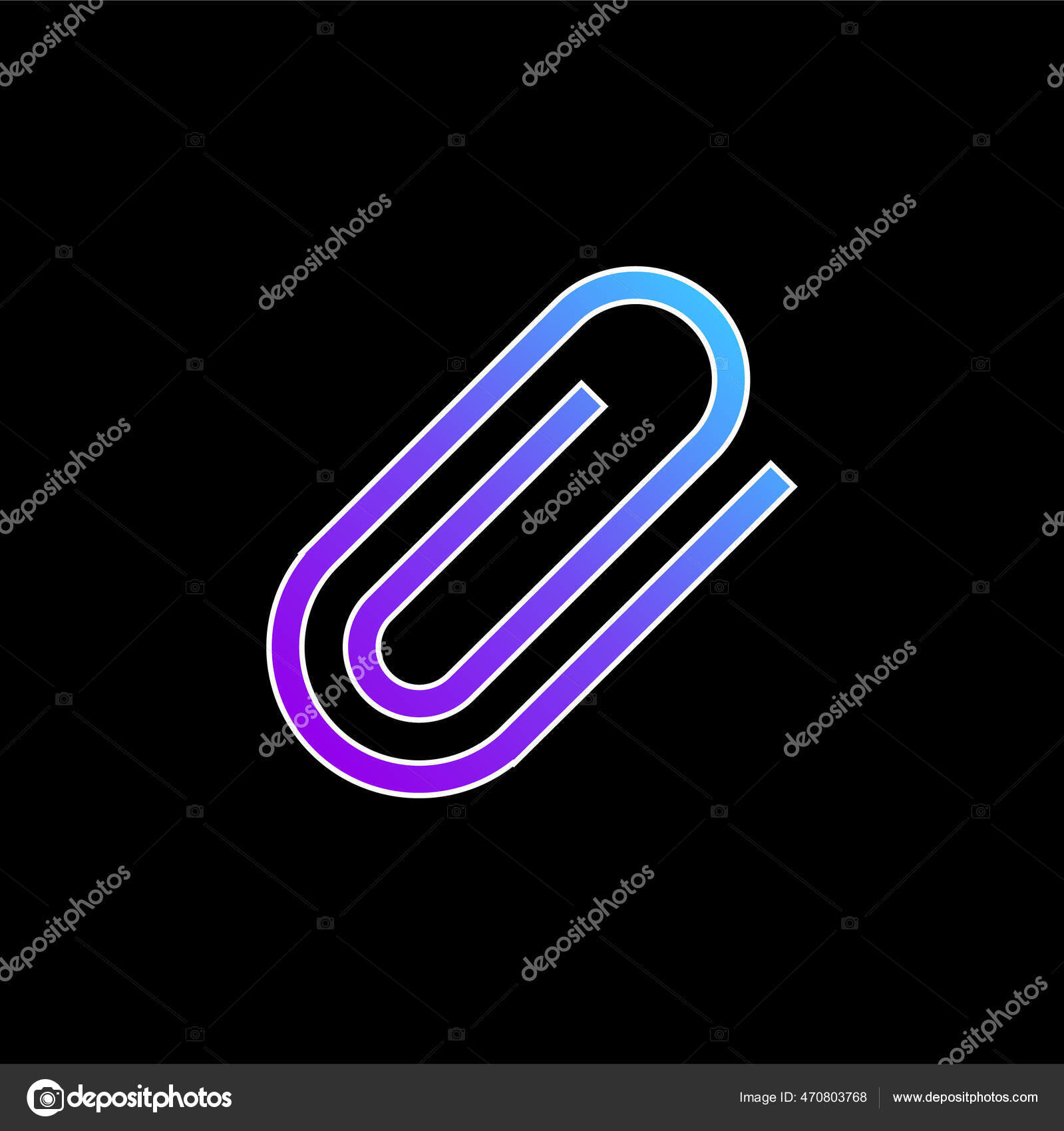 Attach Paperclip Symbol Blue Gradient Vector Icon Stock Vector by ...