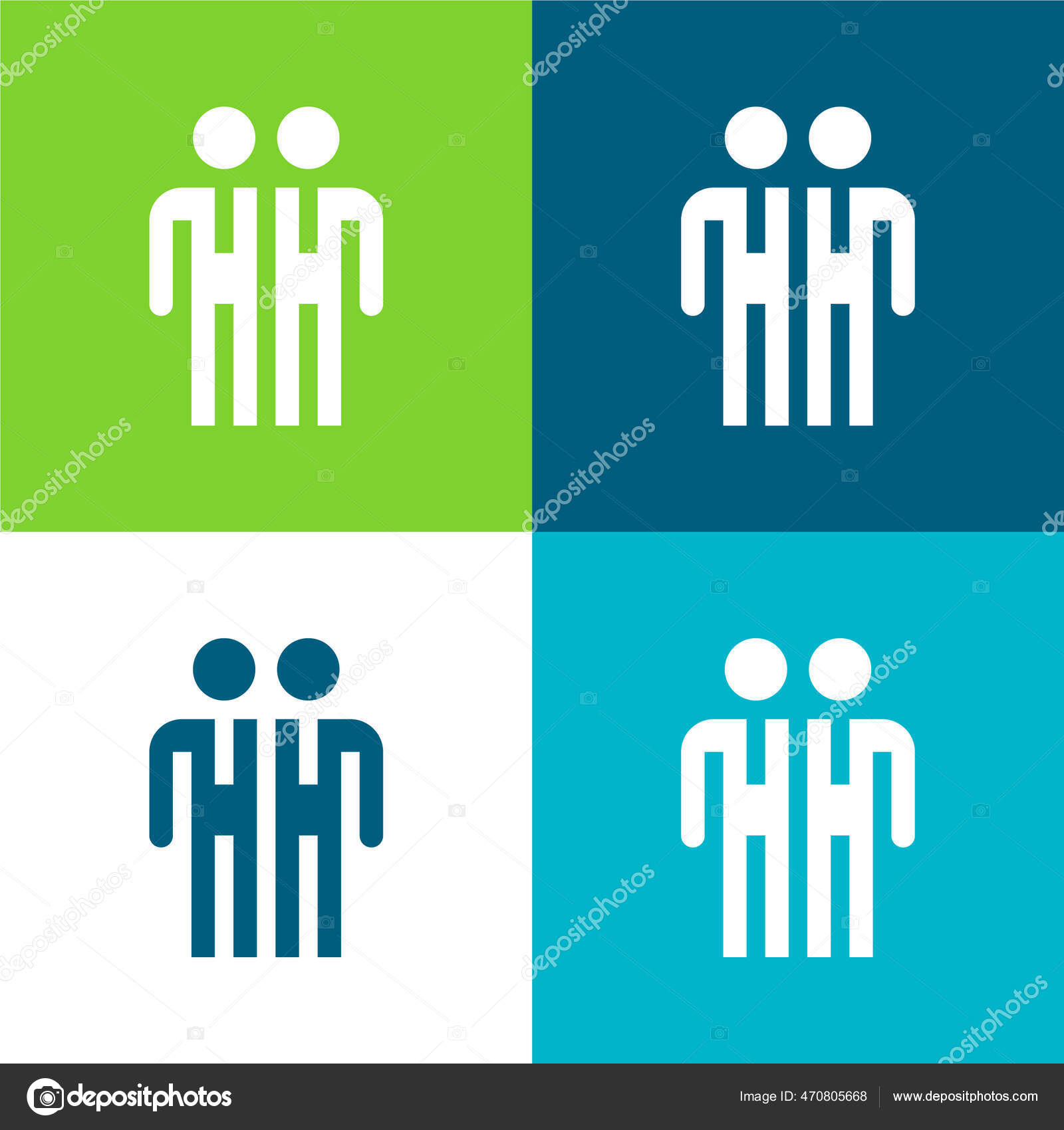 Attendees Flat Four Color Minimal Icon Set Stock Vector by ©Infolight ...