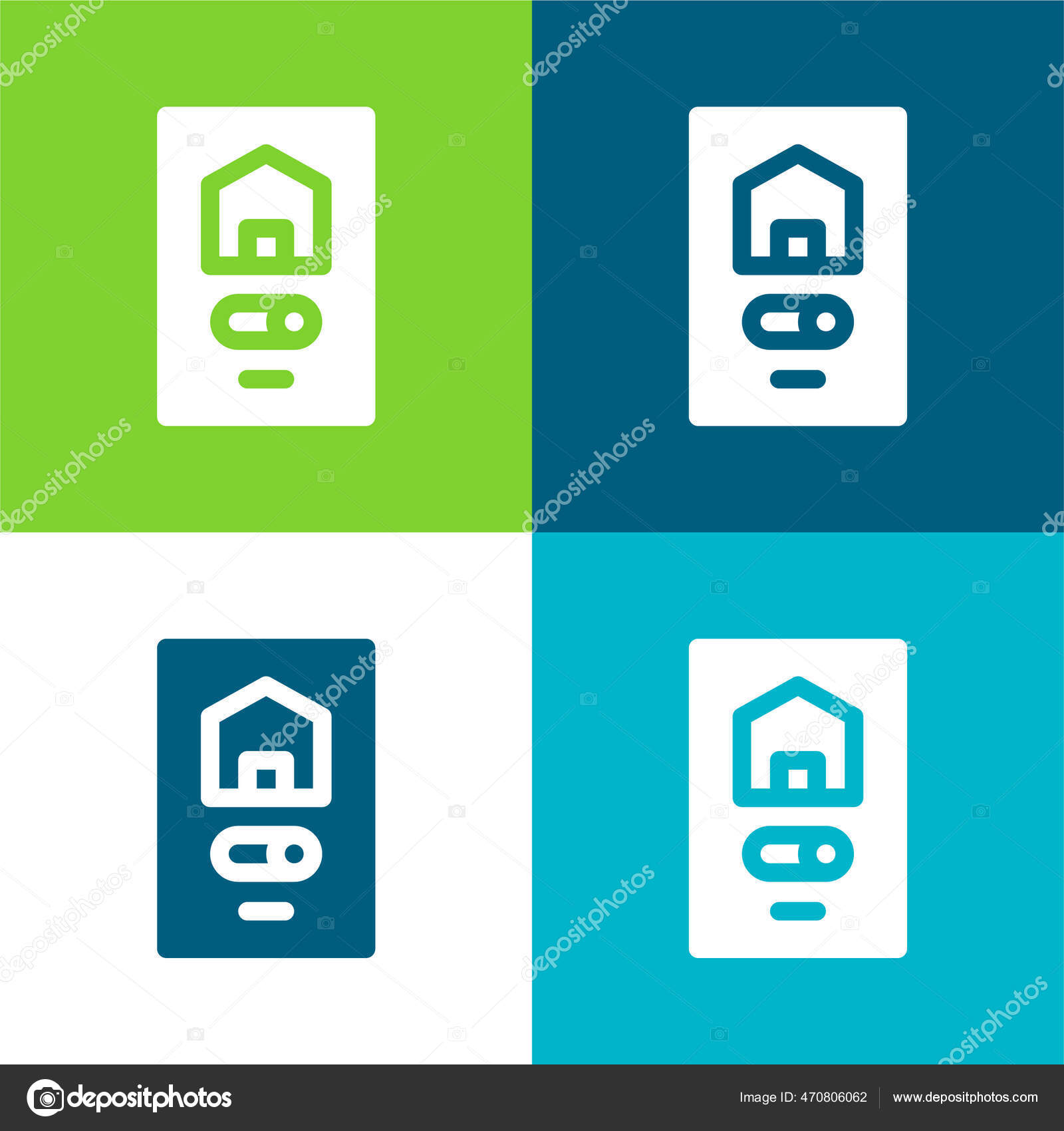 Application Flat Four Color Minimal Icon Set Stock Vector by ©Infolight ...