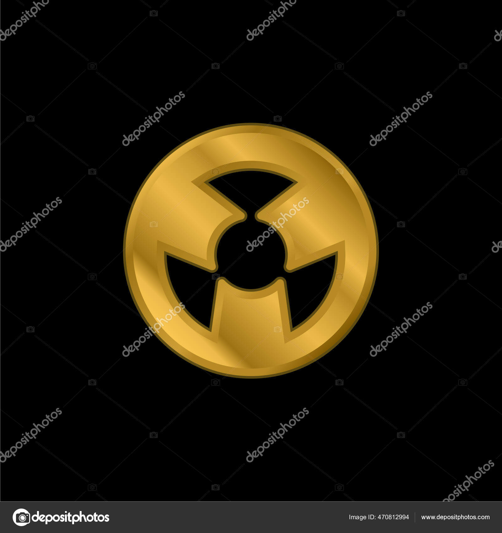 Atomic Symbol Gold Plated Metalic Icon Logo Vector Stock Vector Image ...