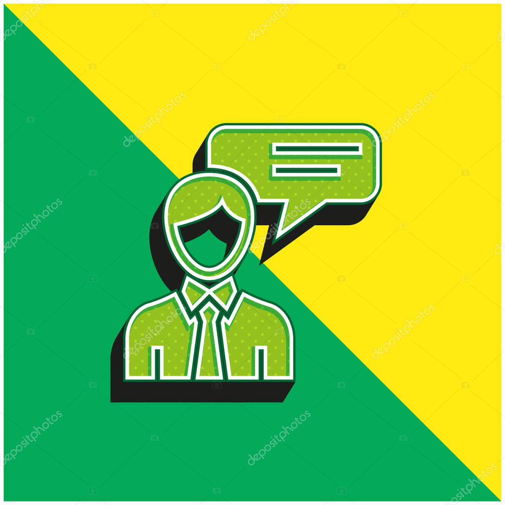 Agente verde y amarillo moderno logotipo del icono del vector 3d 2024