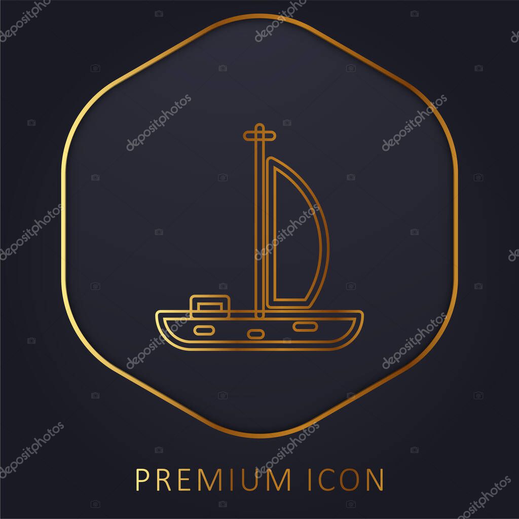 Logo premium o icono de la l nea dorada barco 2024