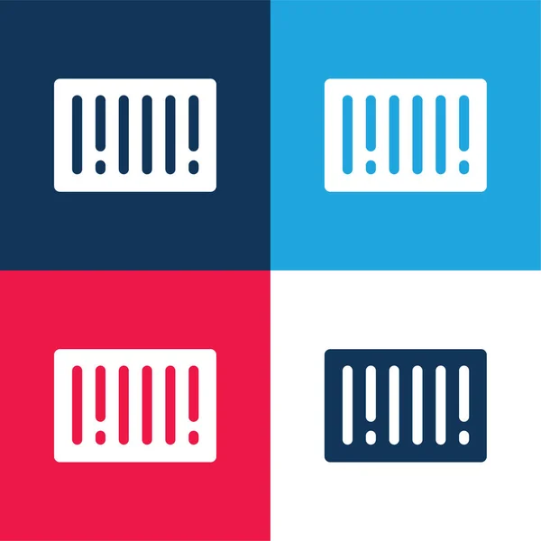 Código de barras azul y rojo conjunto de iconos mínimo de cuatro ...