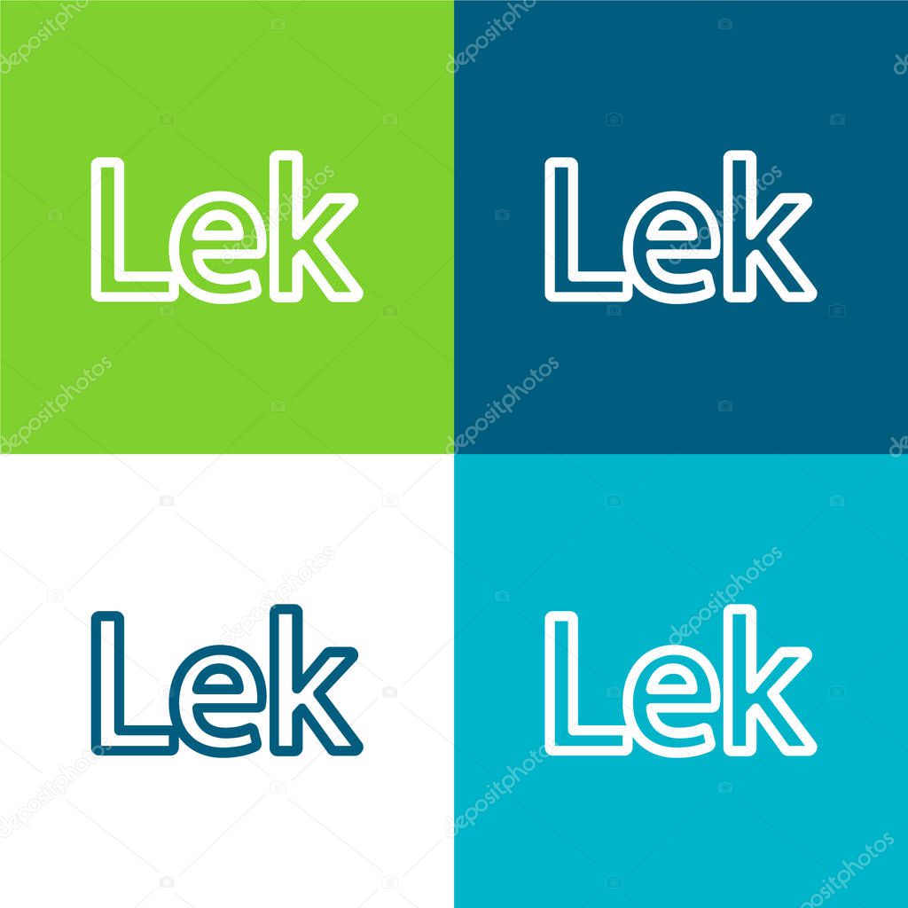 Albania Lek Moneda Símbolo Plano de cuatro colores mínimo icono ...