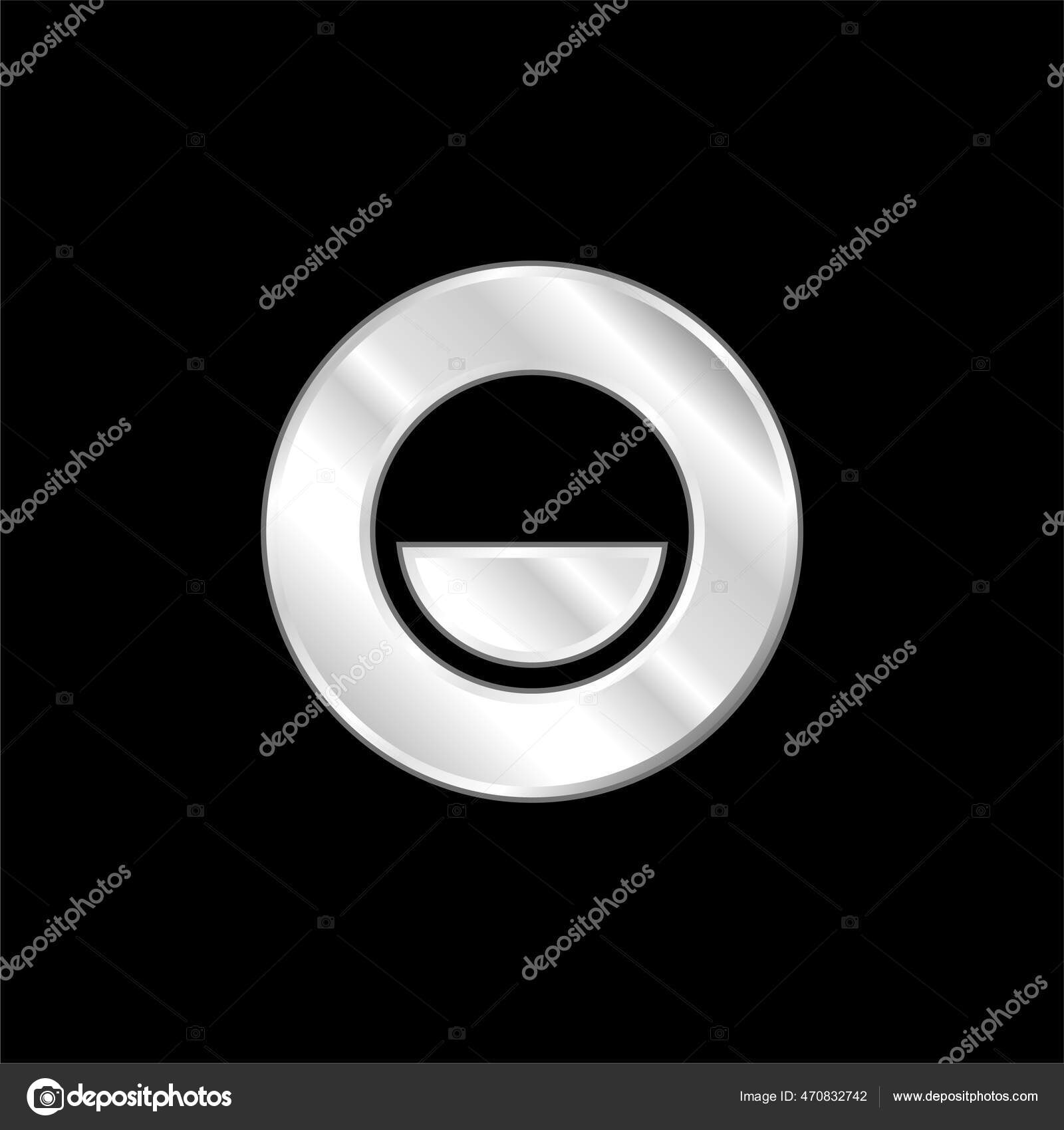 Black White Silver Plated Metallic Icon Stock Vector Image by ...