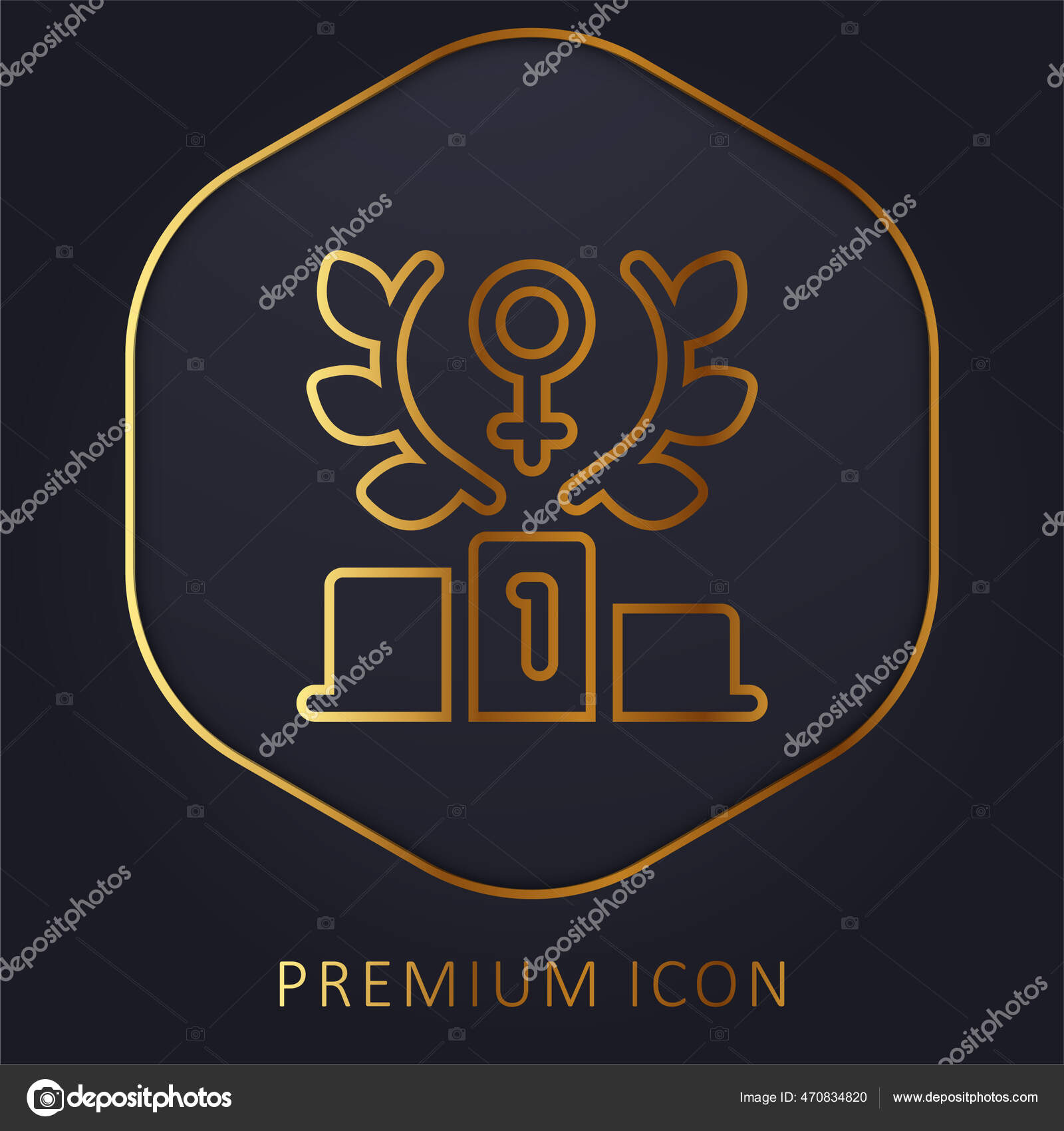 Achievement Golden Line Premium Logo Icon Stock Vector Image by ...