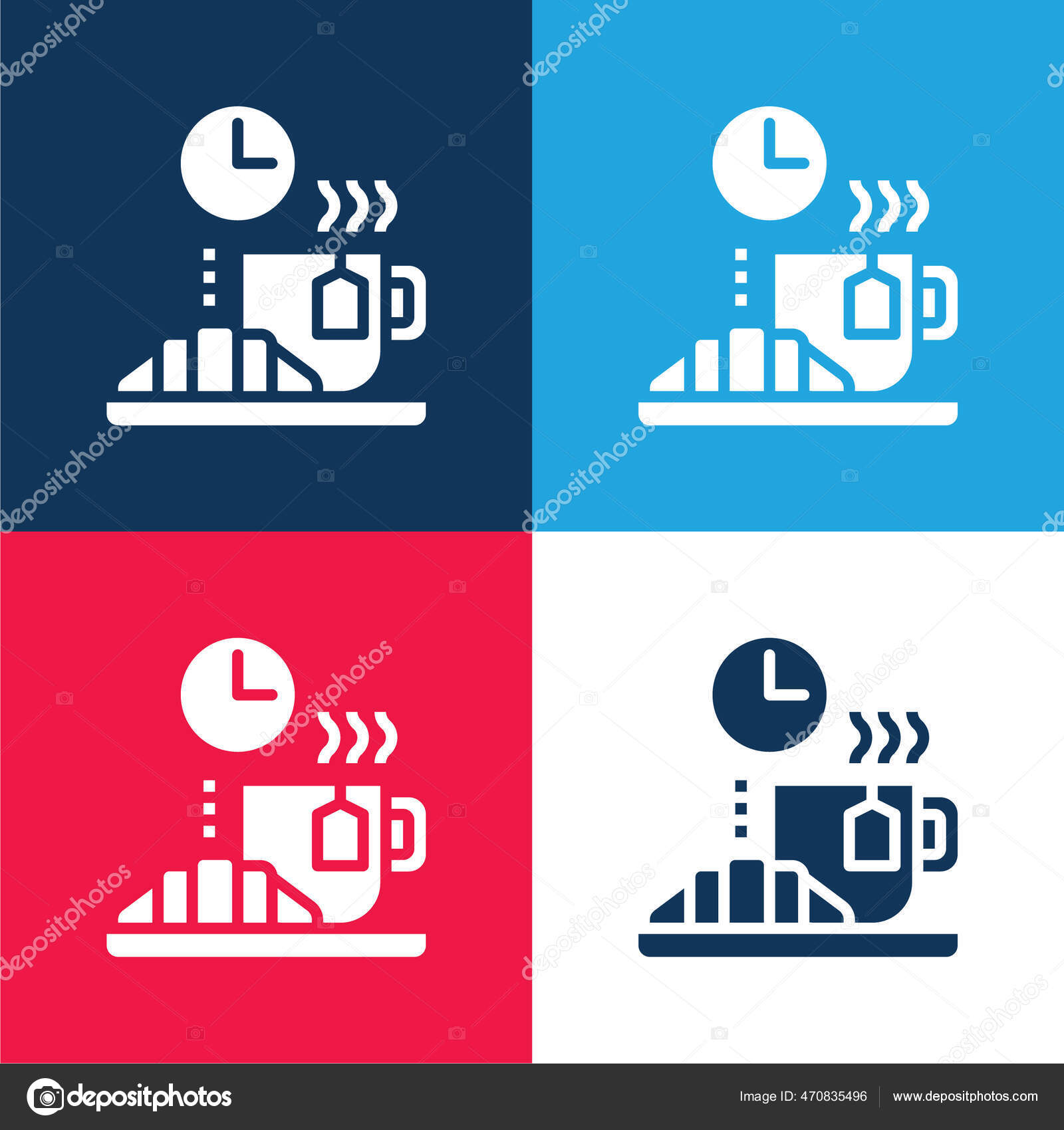 Break Blue Red Four Color Minimal Icon Set Stock Vector Image by ...