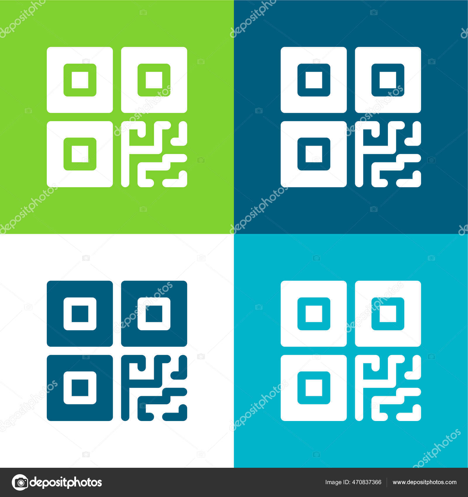 Barcode Flat Four Color Minimal Icon Set Stock Vector by ©Infolight ...