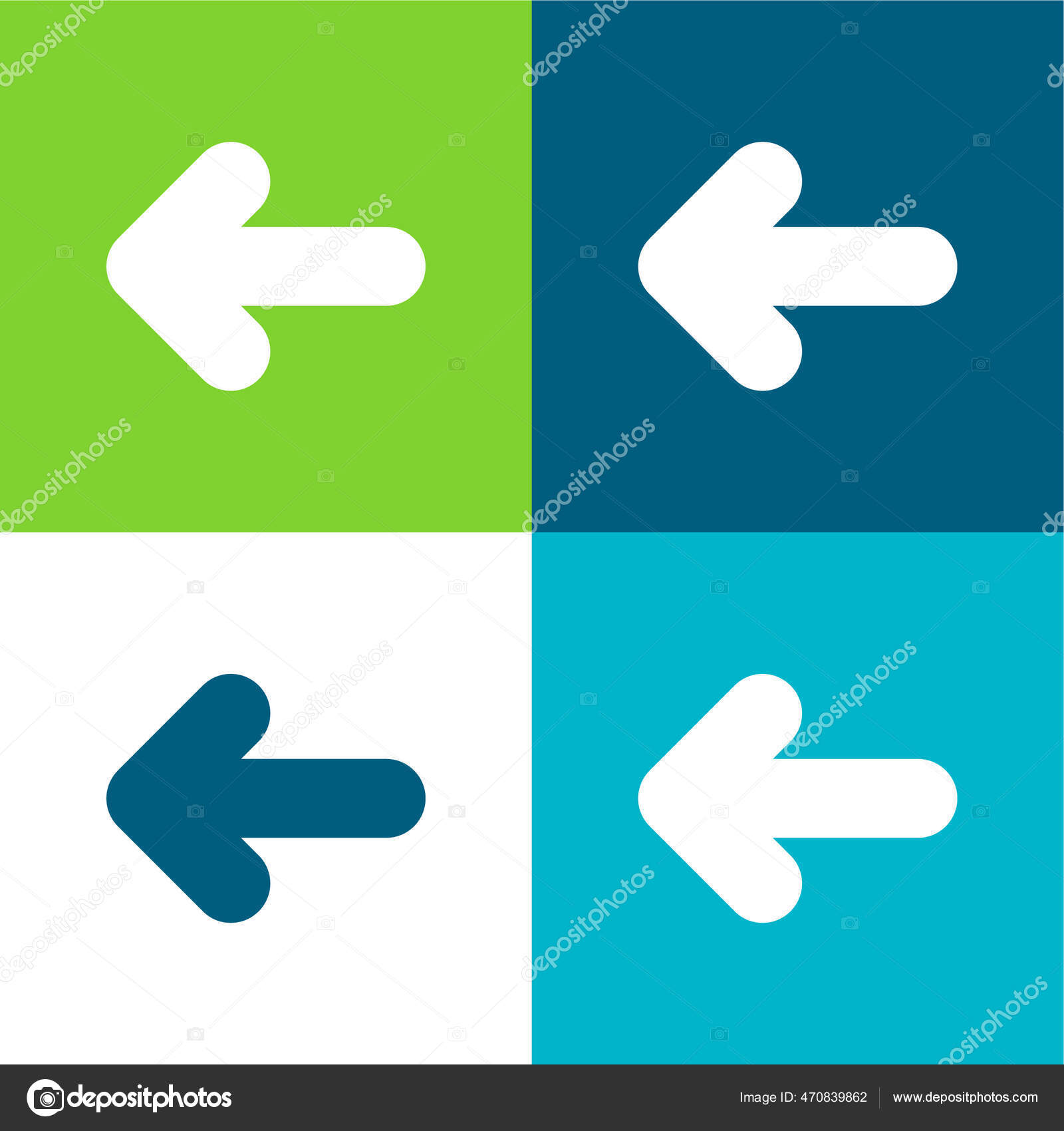 Back Flat Four Color Minimal Icon Set Stock Vector by ©Infolight 470839862