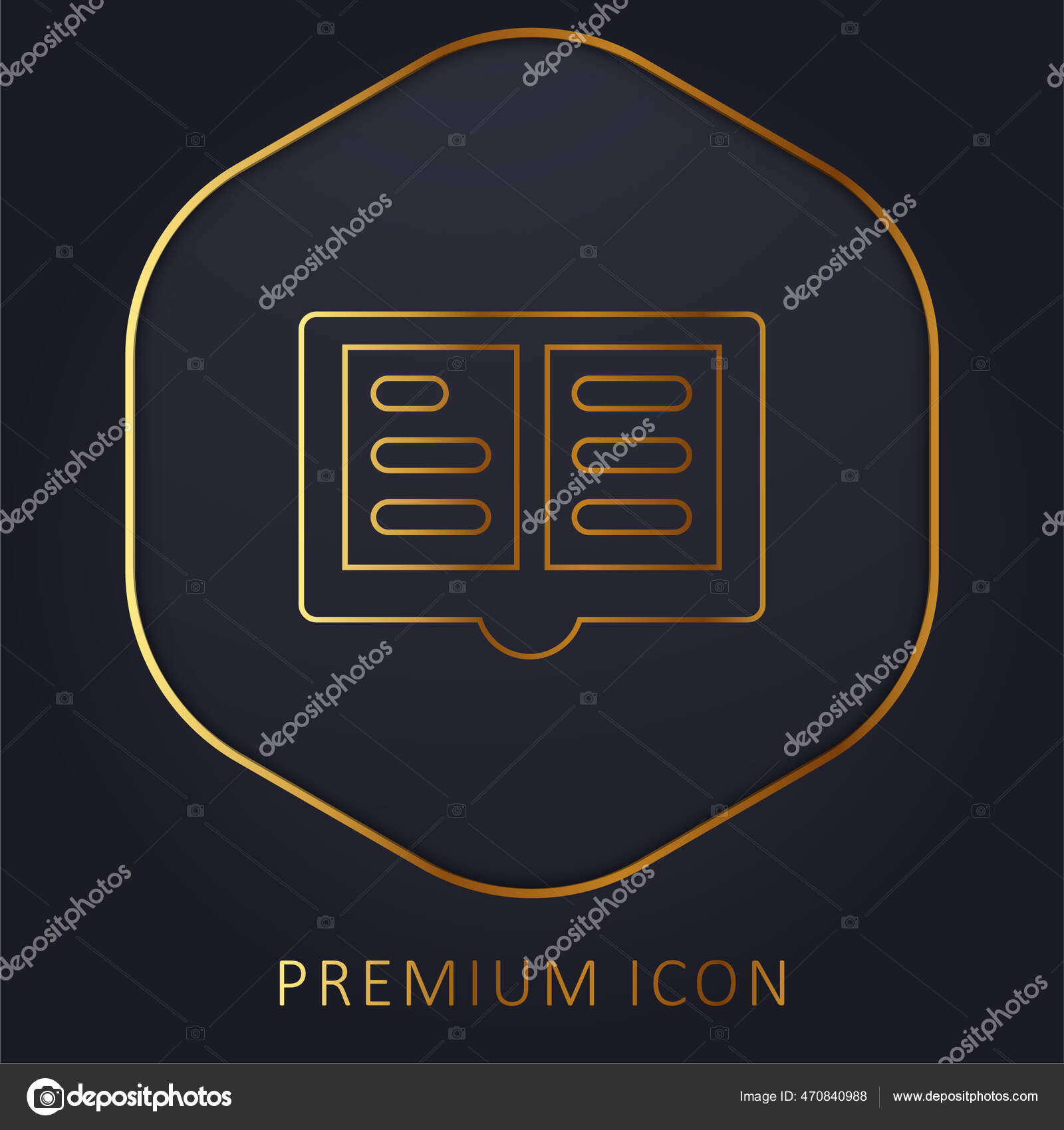 Accounting Book Golden Line Premium Logo Icon Stock Vector Image by ...