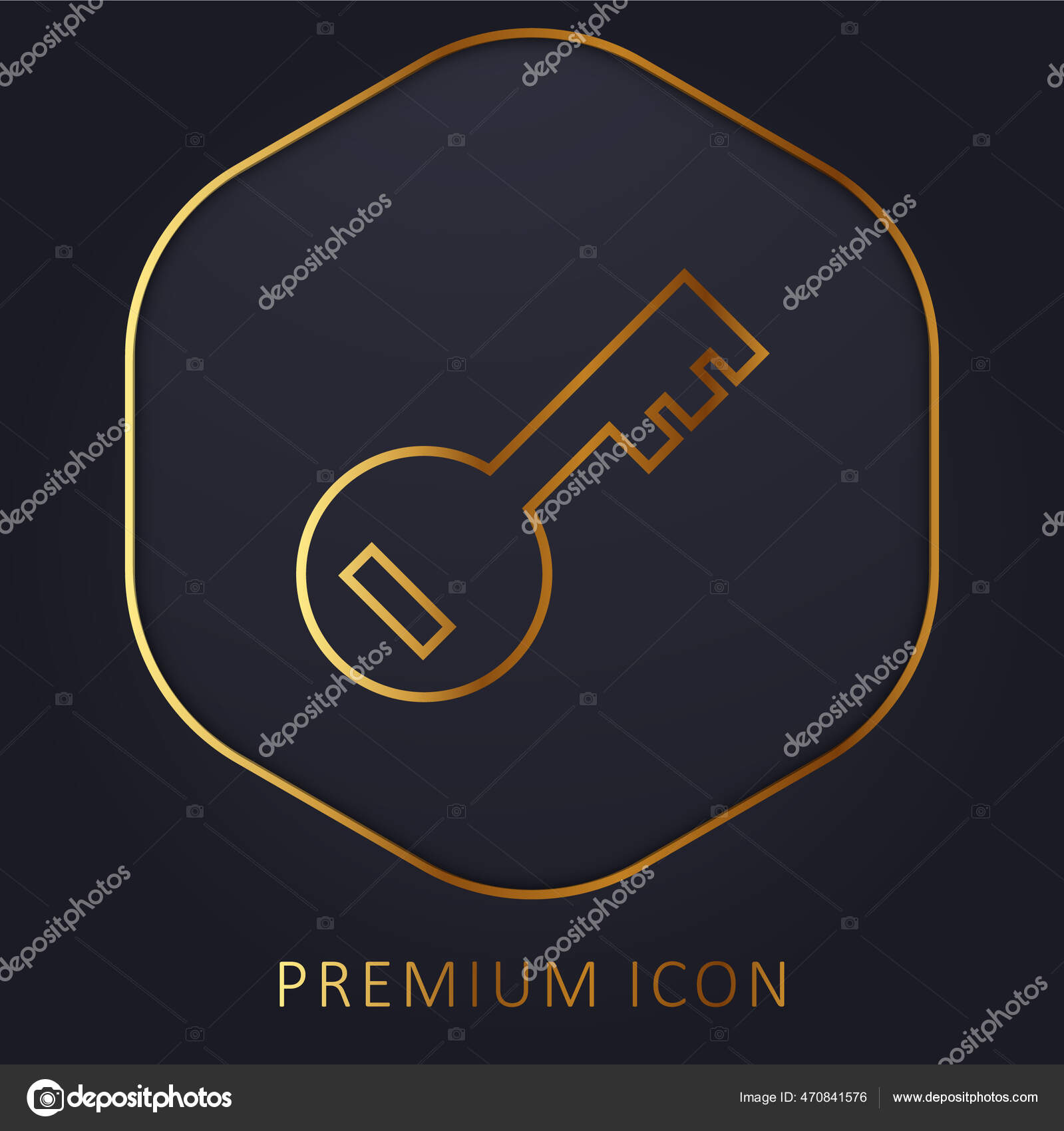 Account Passkey Golden Line Premium Logo Icon Stock Vector by ...