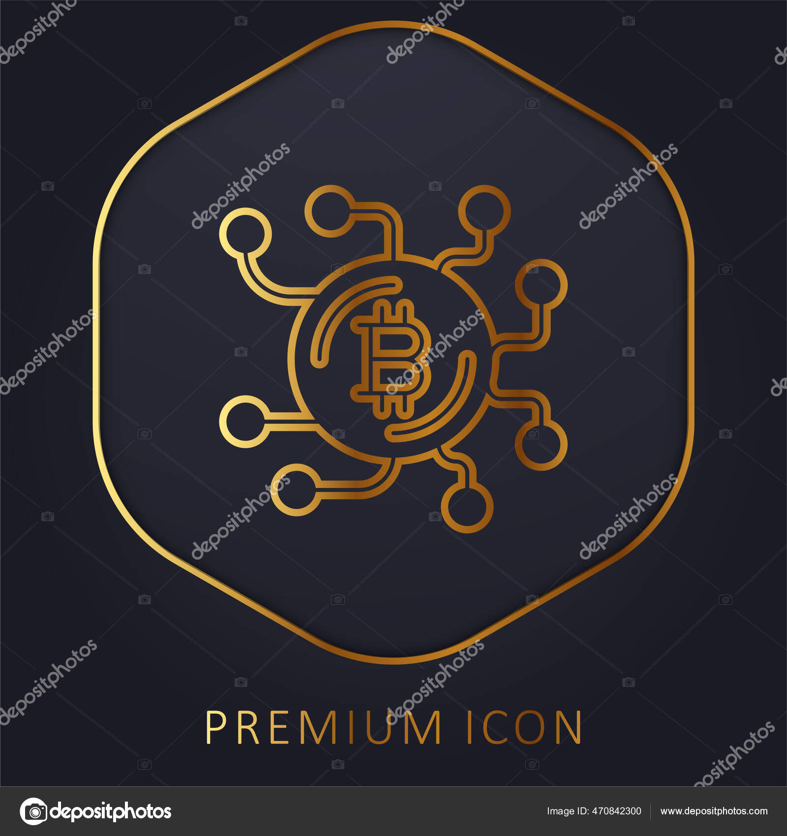 Bitcoin Golden Line Premium Logo Icon Stock Vector Image by ©Infolight ...