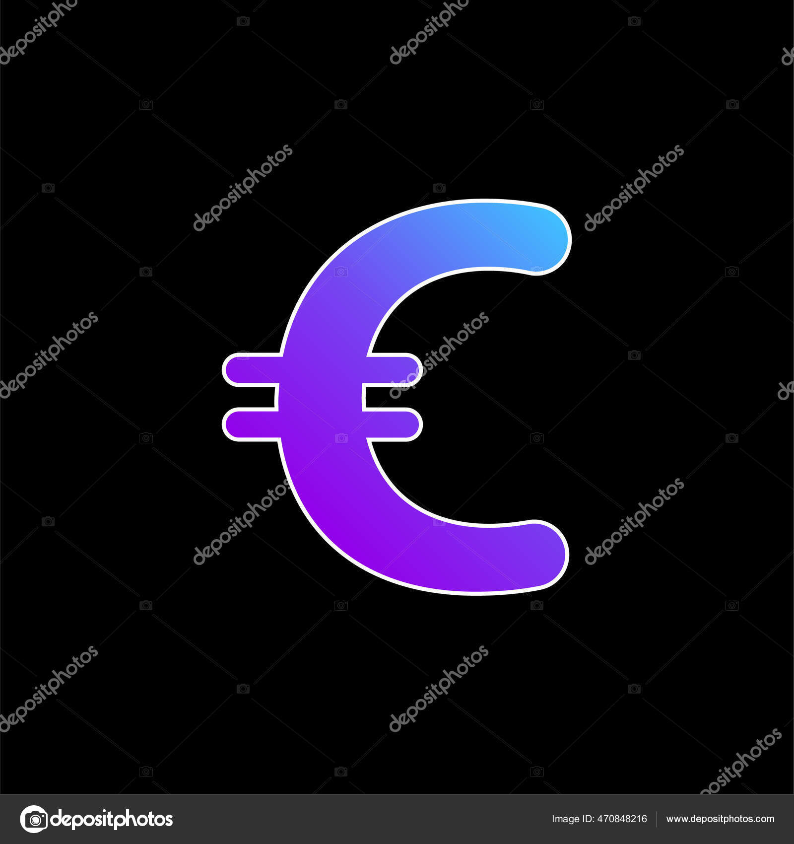 Big Euro Symbol Blue Gradient Vector Icon Stock Vector Image by ...