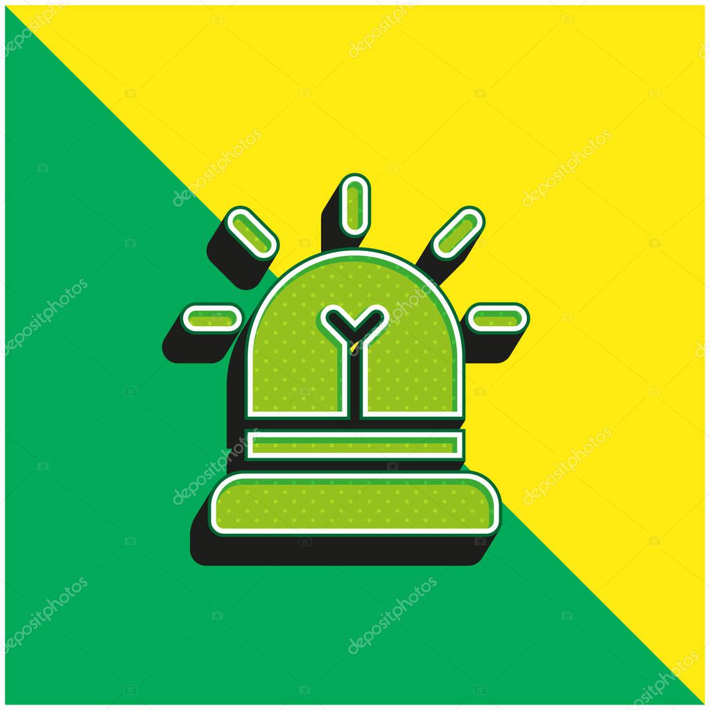 Alarma verde y amarillo moderno vector 3d icono logotipo 2022