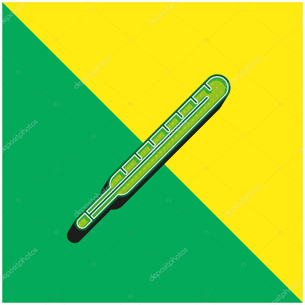 Termómetro corporal Verde y amarillo moderno vector 3d icono logotipo 2022