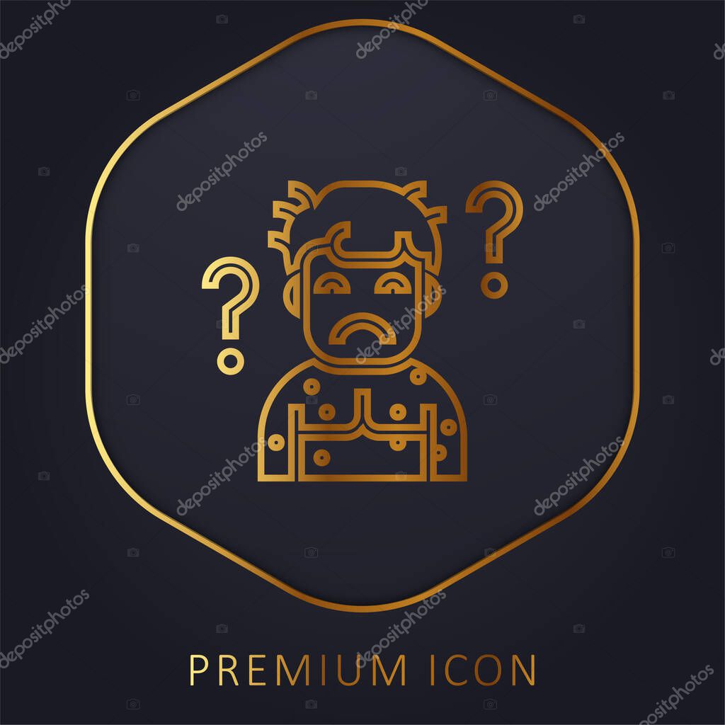 Logo o icono premium anormal de línea dorada 2024