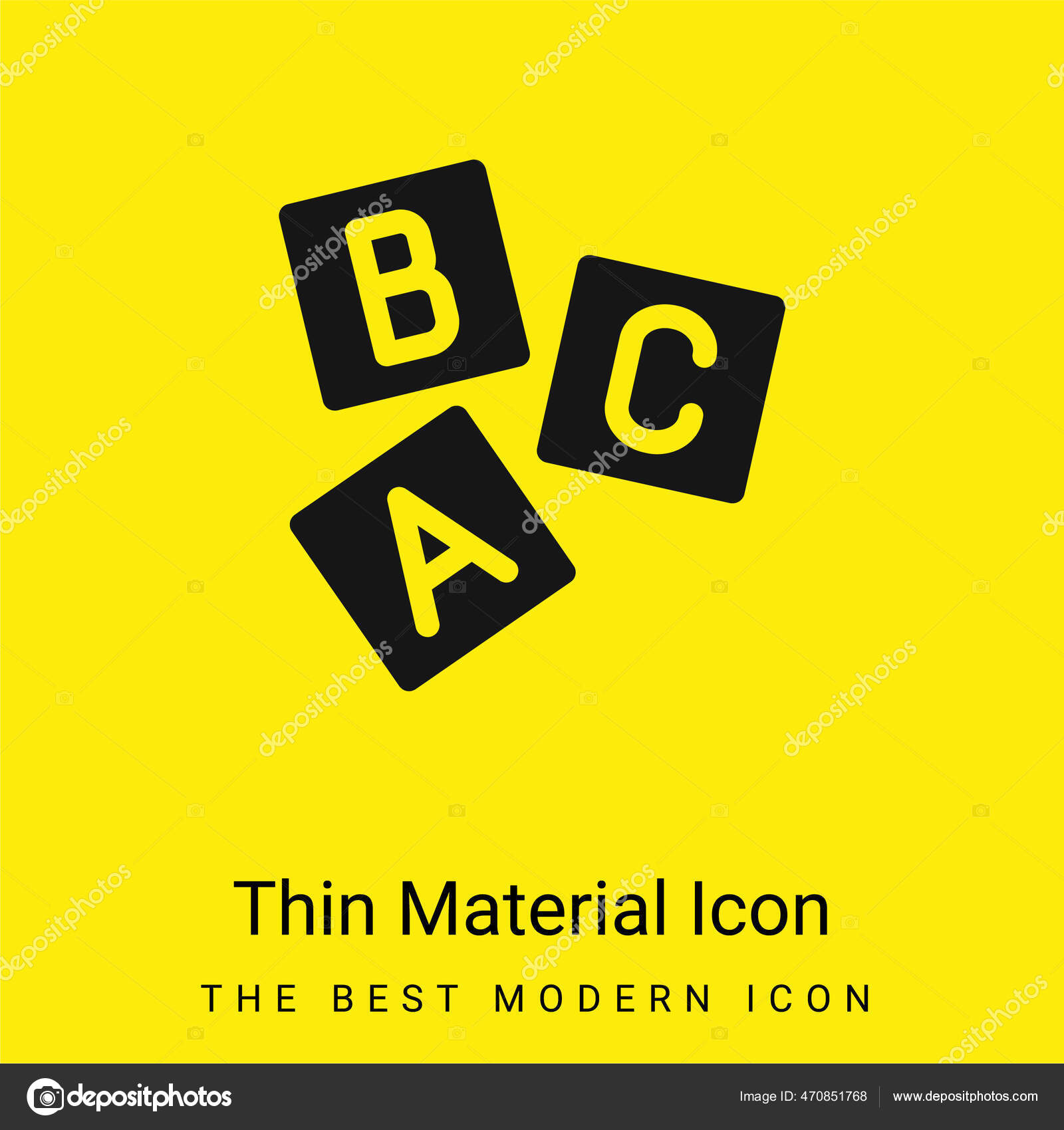 Brick Letters Minimal Bright Yellow Material Icon Stock Vector by ...