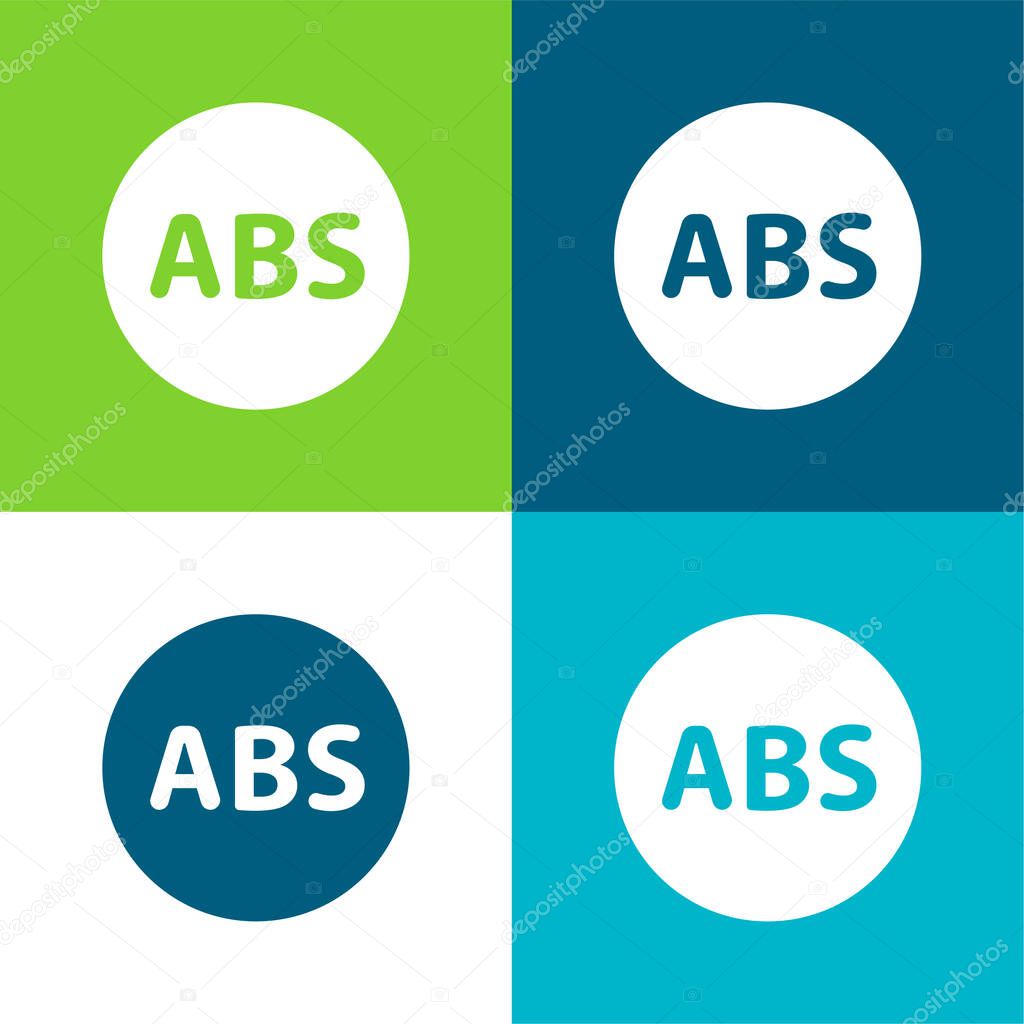 ABS Plano de cuatro colores mínimo icono conjunto 2022