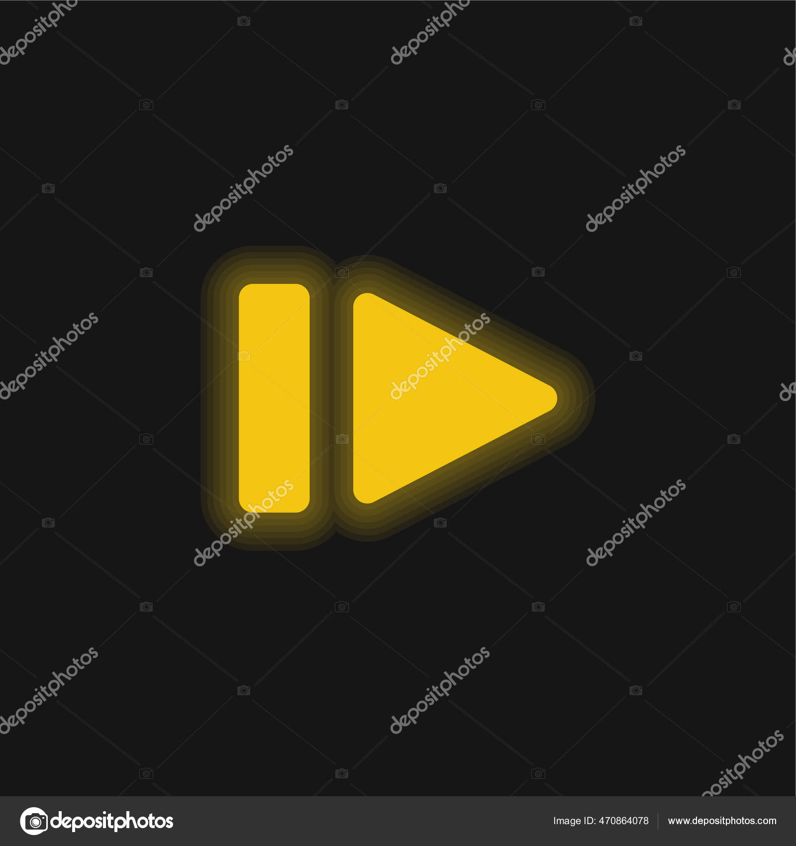 Big Pause Symbol Yellow Glowing Neon Icon Stock Vector Image by ...